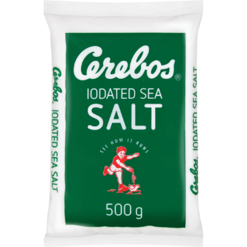 MaxMart Online . Cerebos Iodised Table Salt Plastic Bag 500g