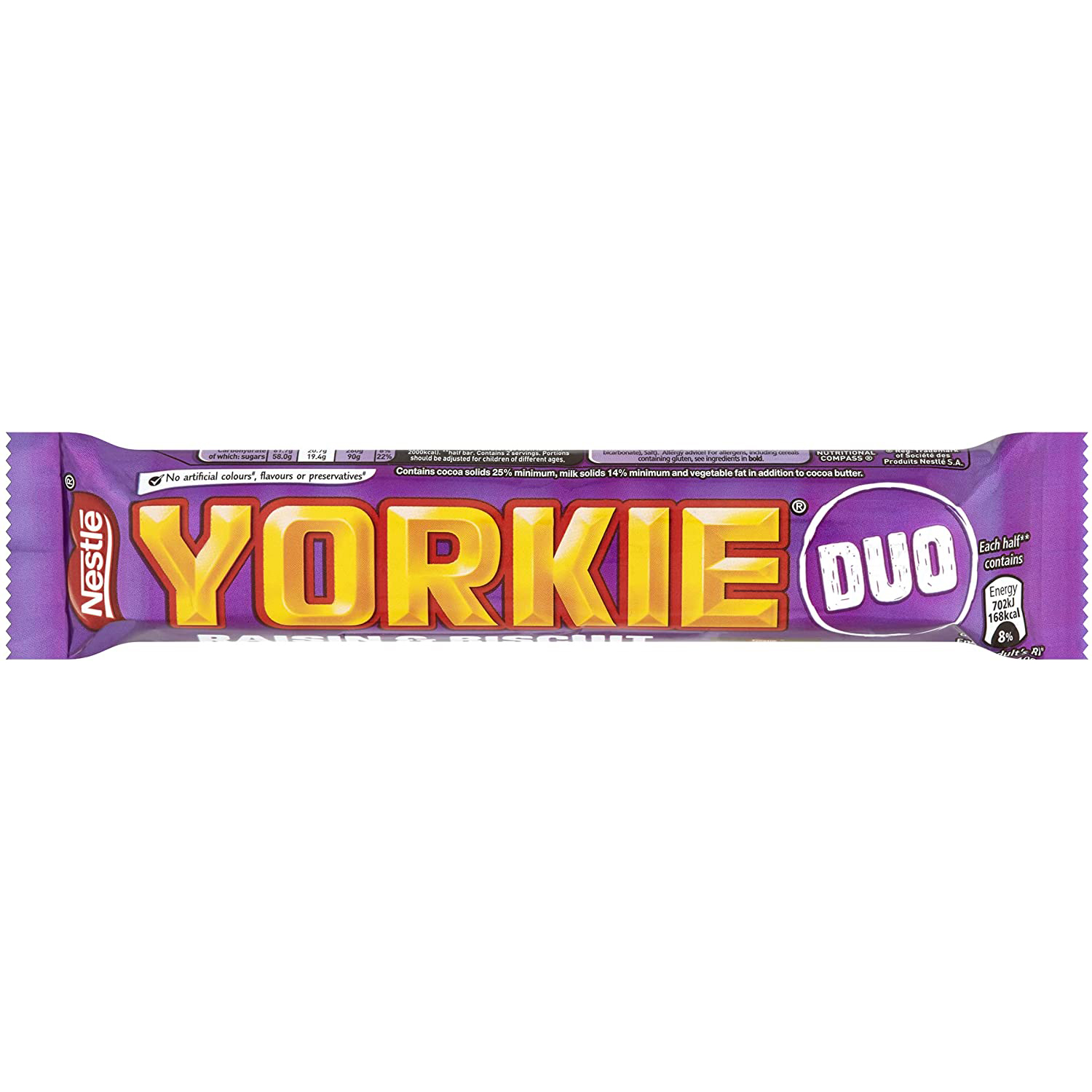 MaxMart Online . Yorkie Milk Chocolate Raisin & Biscuit Duo Bar 66g