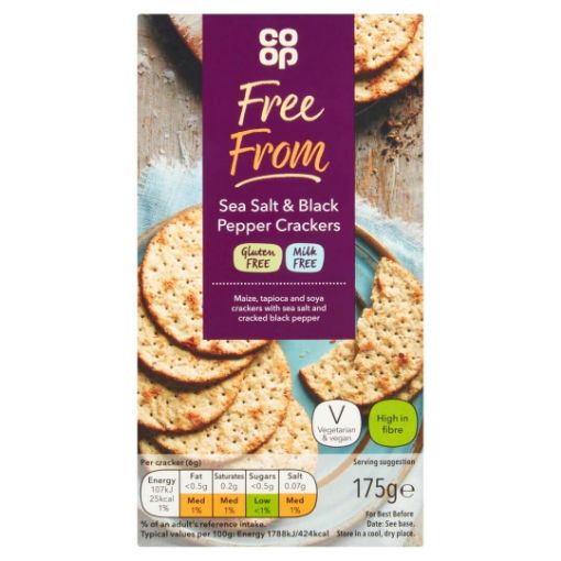 MaxMart Online . Co-op FF GF Sea Salt&Black Pepper Crackers 175g