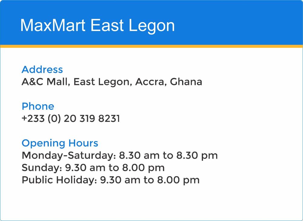 MaxMart Online . Retail Branches Information