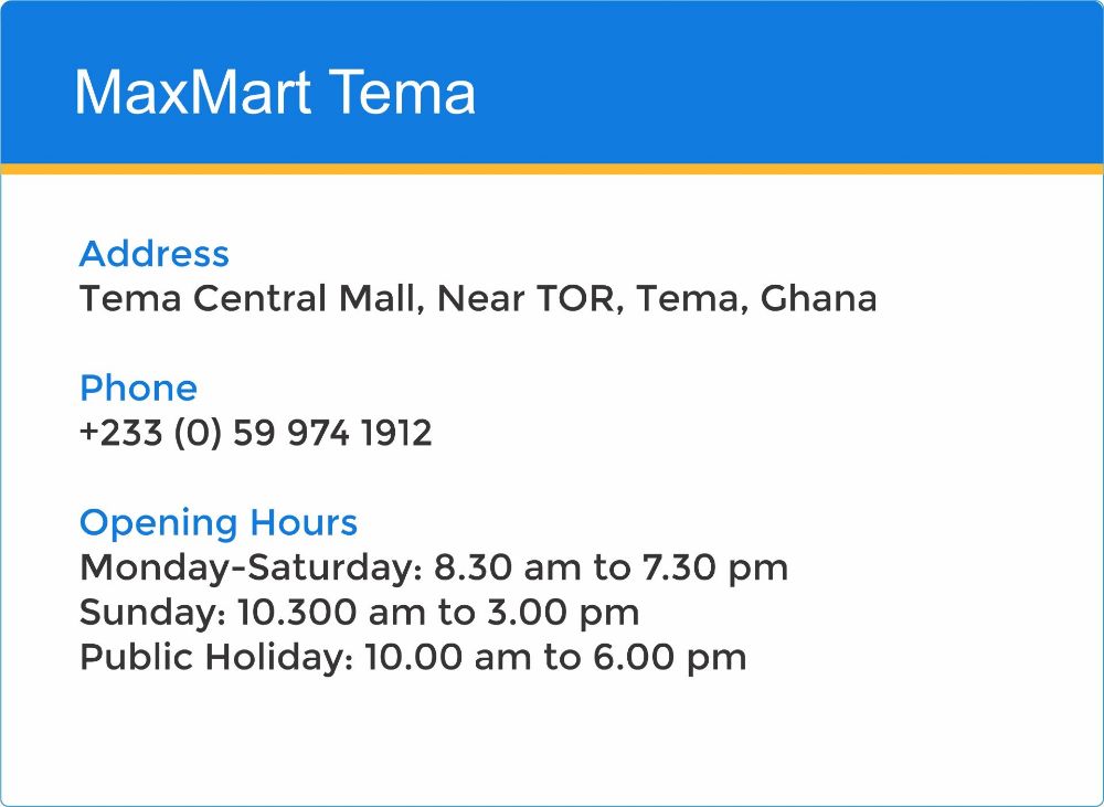 MaxMart Online . Retail Branches Information